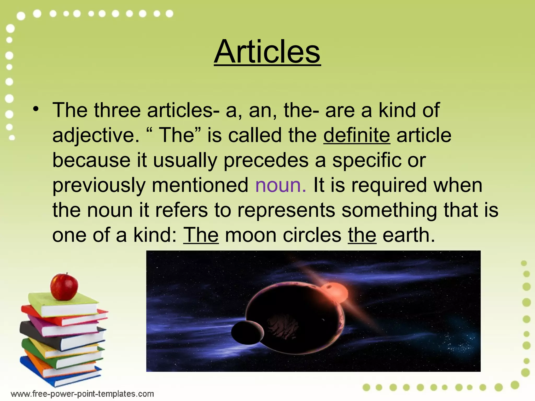 Determiners, articles and quantifiers | PPT