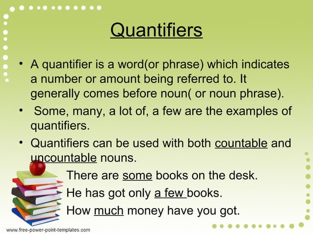 Determiners, articles and quantifiers | PPT