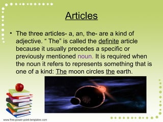 Determiners, articles and quantifiers | PPT
