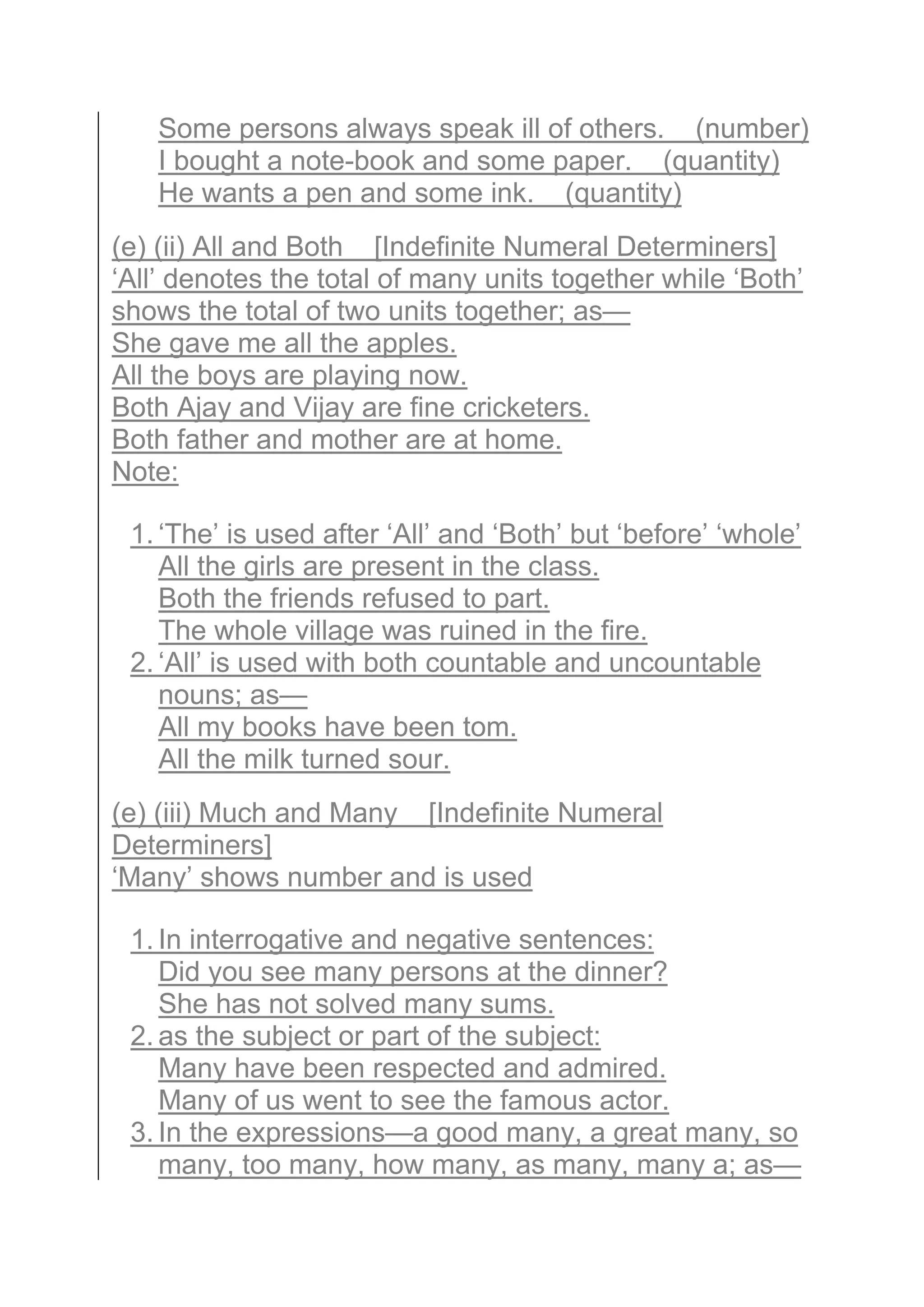 Determiners with exercises | PDF