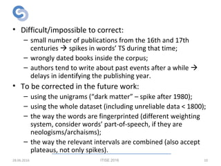 Determine the time period when a text was written using time series analysis | PPT | Technology ...