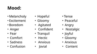 Determine tone, mood, technique, and purpose of the author.pptx