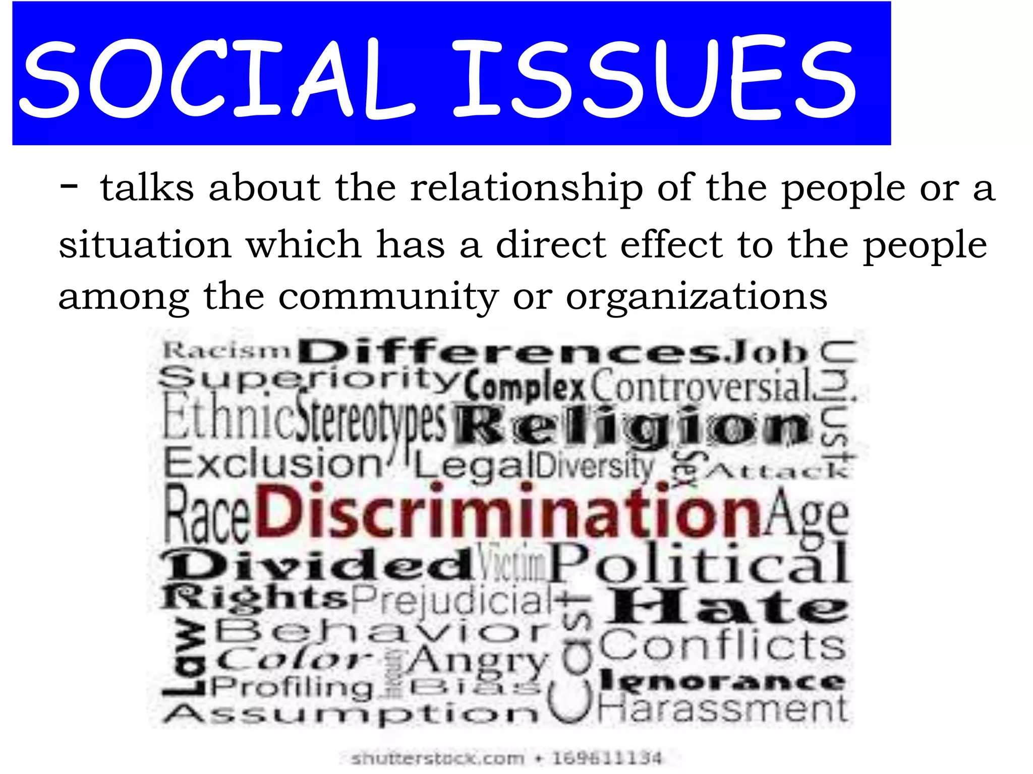 Determine various social,moral and economic issues in the texts ...