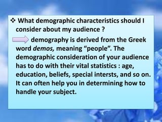 Determine your purpose and subject | PPTX