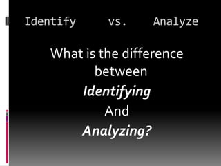 Determing and analyzing character | PPTX