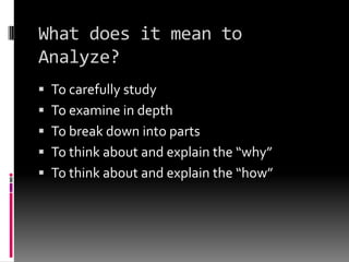 Determing and analyzing character | PPTX