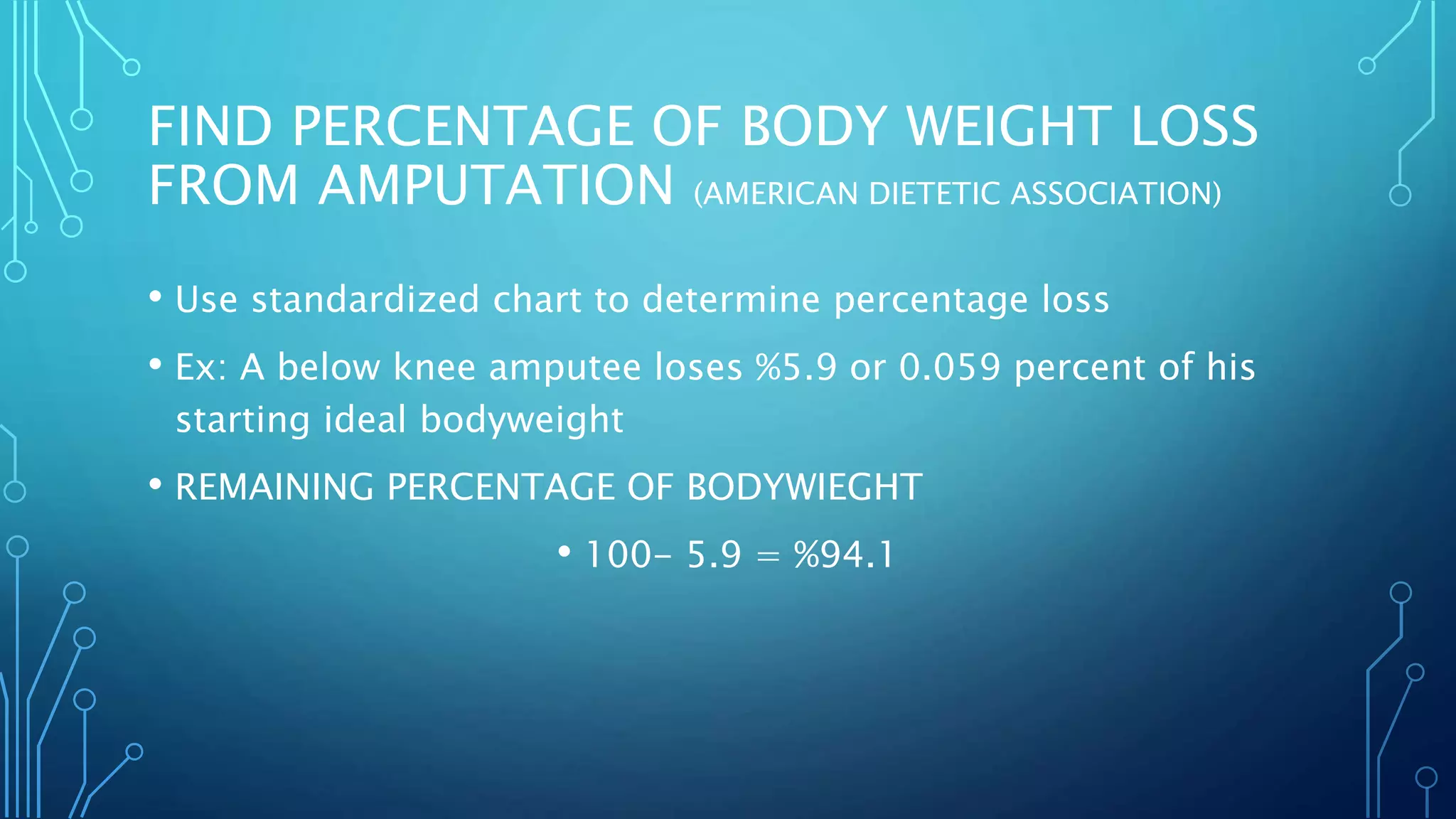 Determining appropriate caloric intake for an amputee | PPSX