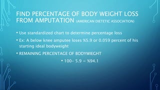 Determining appropriate caloric intake for an amputee | PPSX