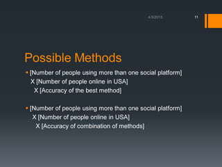 Determining unique user across different social media platforms | PPT