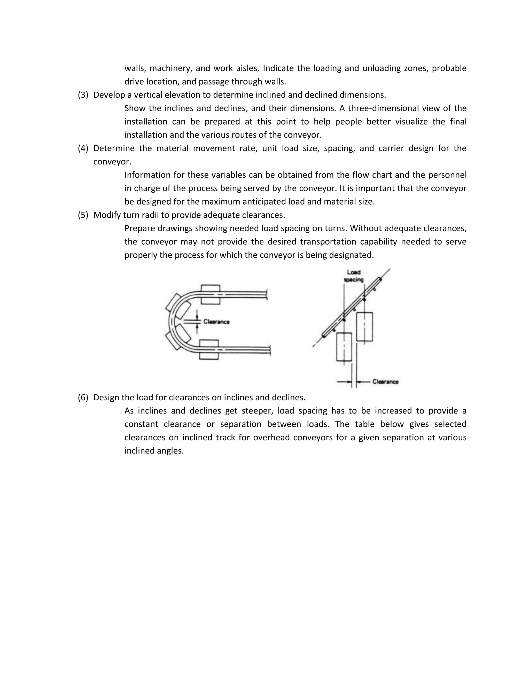 Determining equipment design parameters for overhead conveyors | DOCX