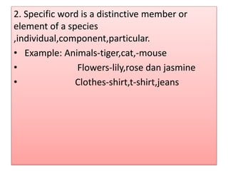 Determining General And Specific Words | PPTX