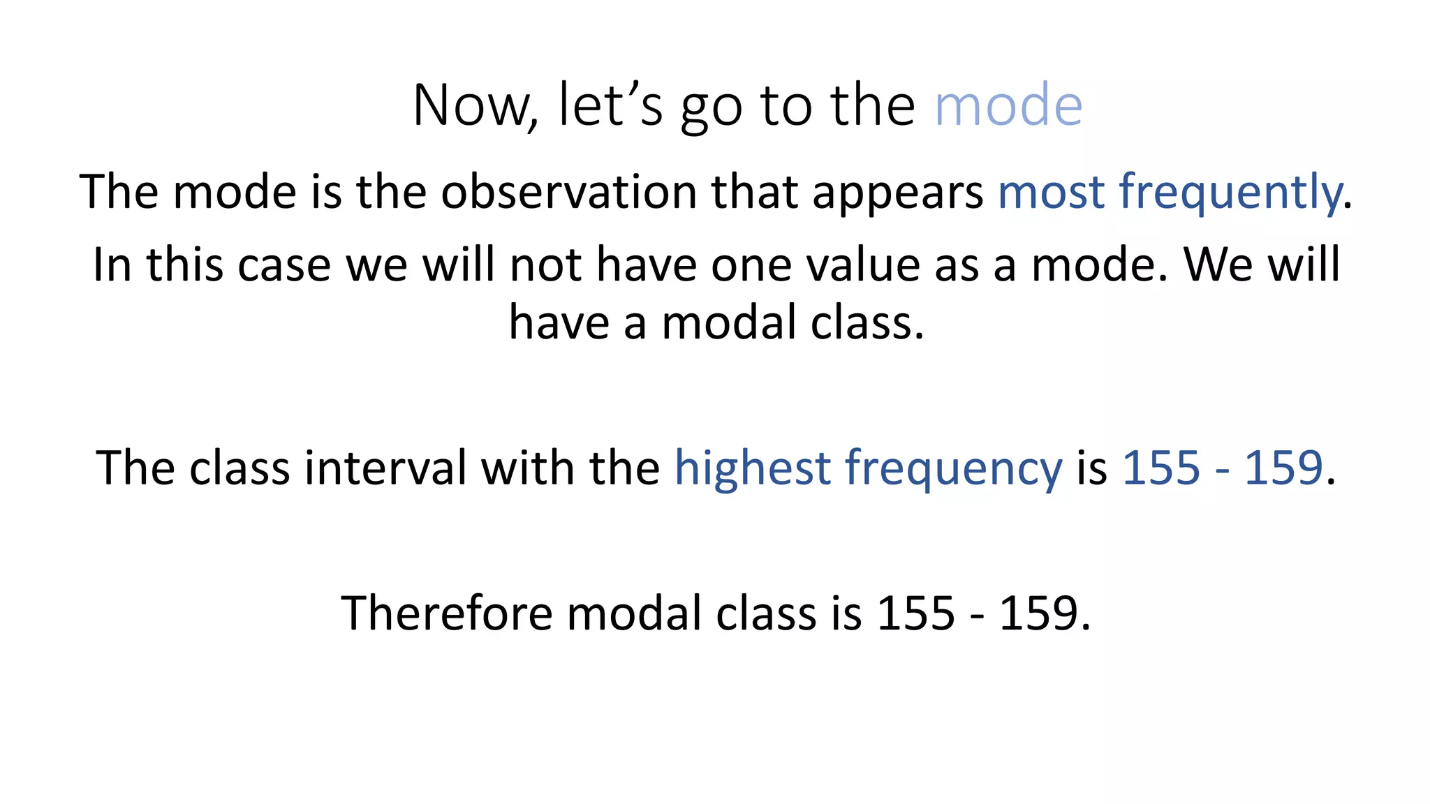 Determining measures of central tendency for grouped data | PPTX