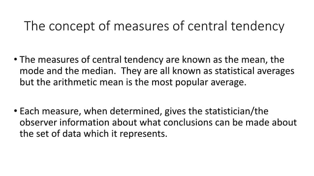 Determining measures of central tendency for grouped data | PPTX