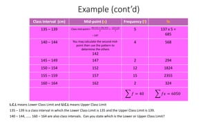 Determining measures of central tendency for grouped data | PPTX
