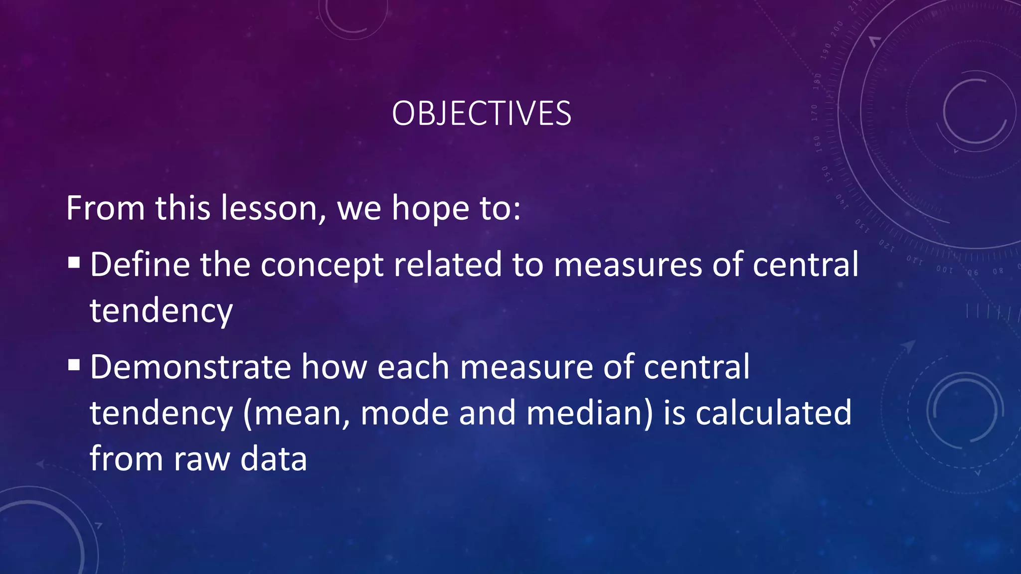 Determining measures of central tendency for raw data | PPTX