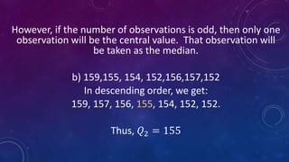 Determining measures of central tendency for raw data | PPTX