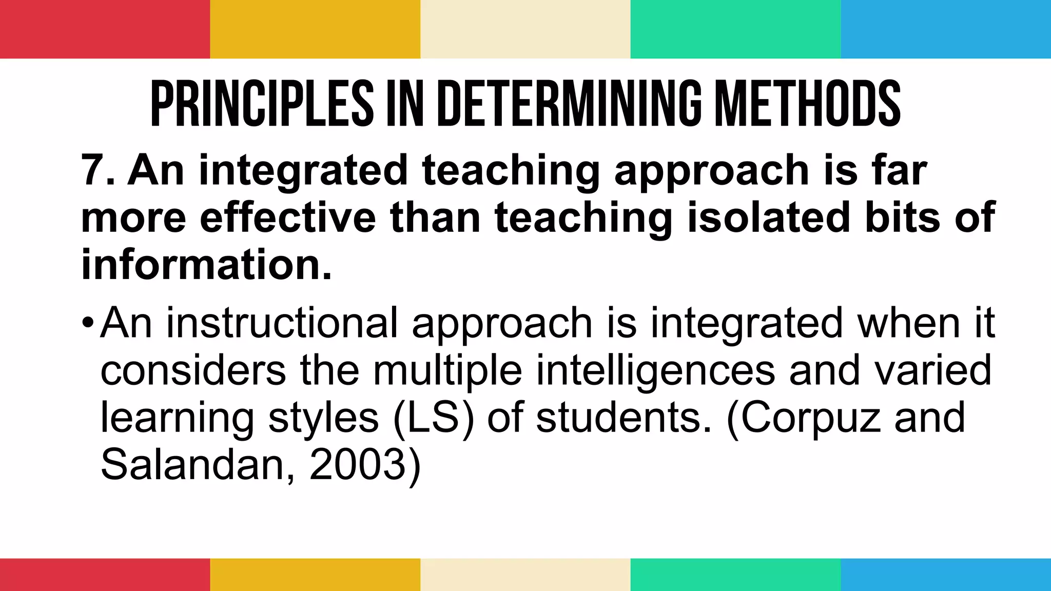 Factors and Principles in Choosing Teaching Method | PDF
