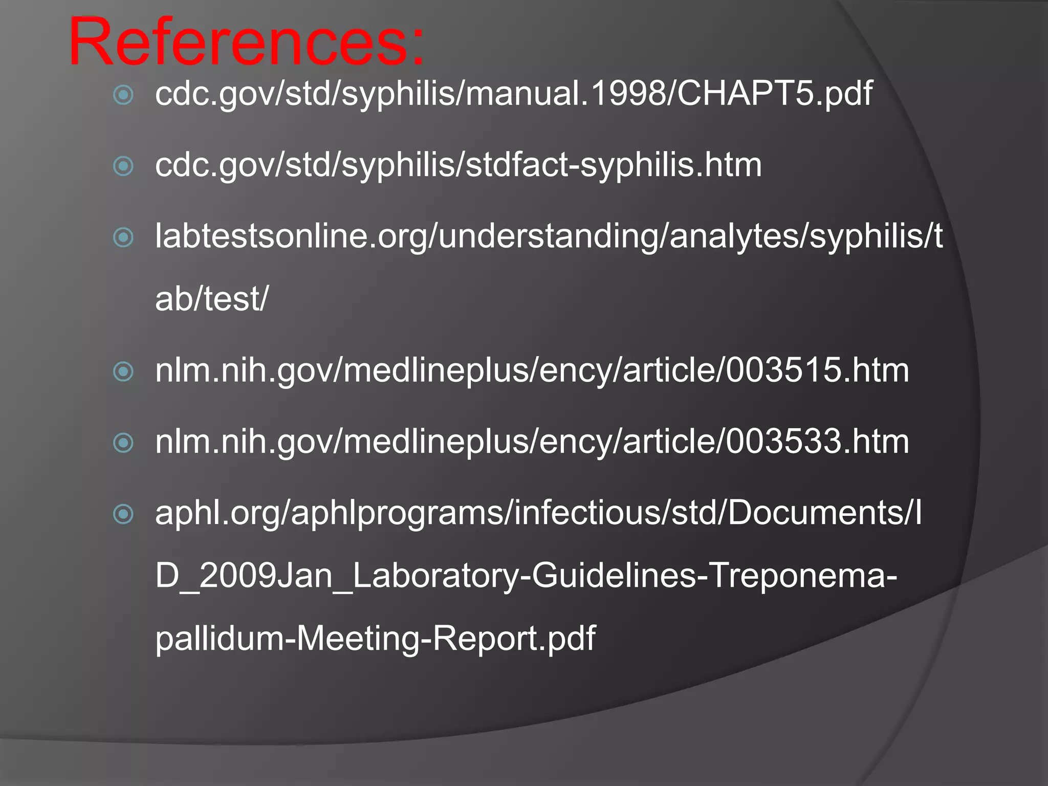 Laboratory Determination of syphilis | PPTX
