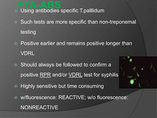 Laboratory Determination of syphilis | PPTX
