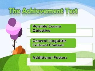 Determining of test objectives (language Testing) | PPT