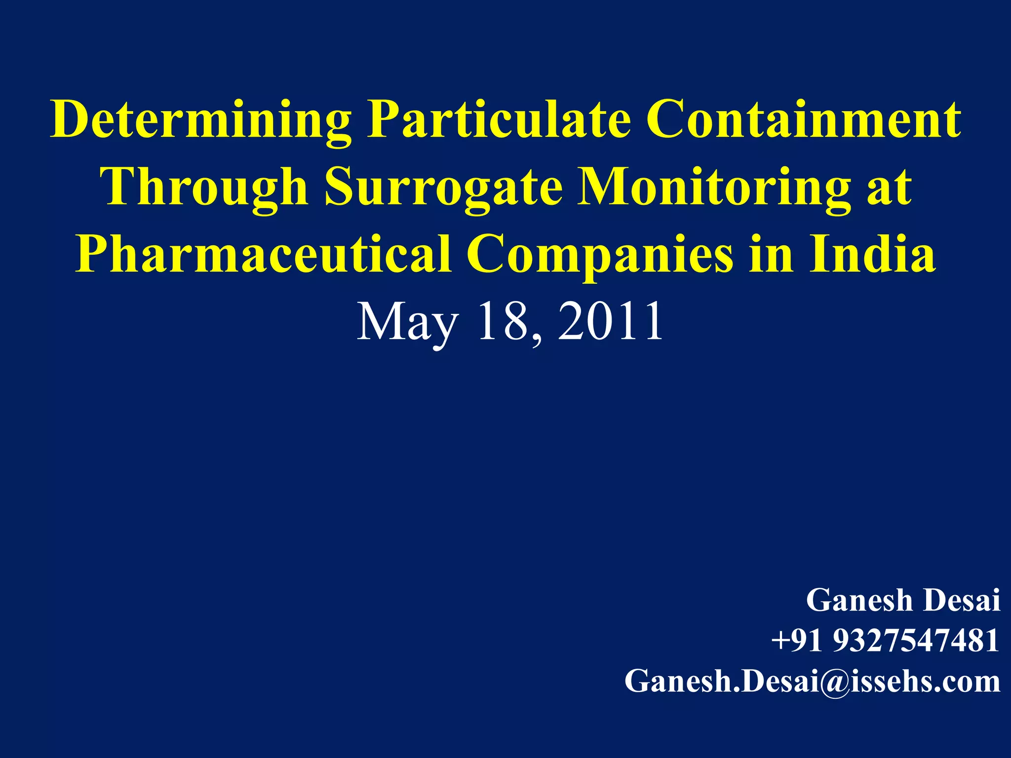 ISS - Determine Particulate Containment | PPT