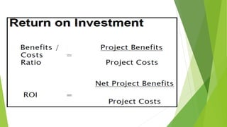 return on investment(ROI), determining costs, measuring human capital ...