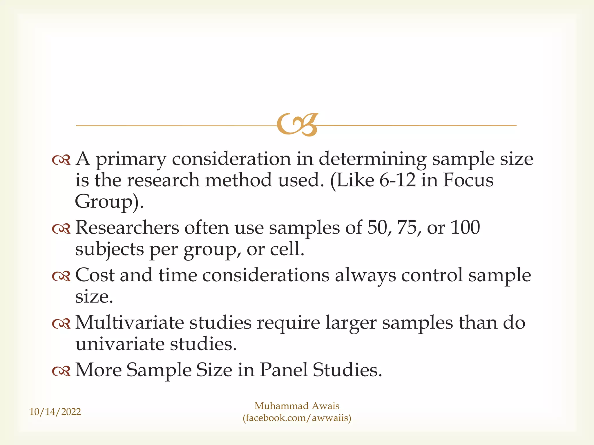 Determining Sample Size, Sampling Error and Sample Weightage - Mass Media Research.pptx