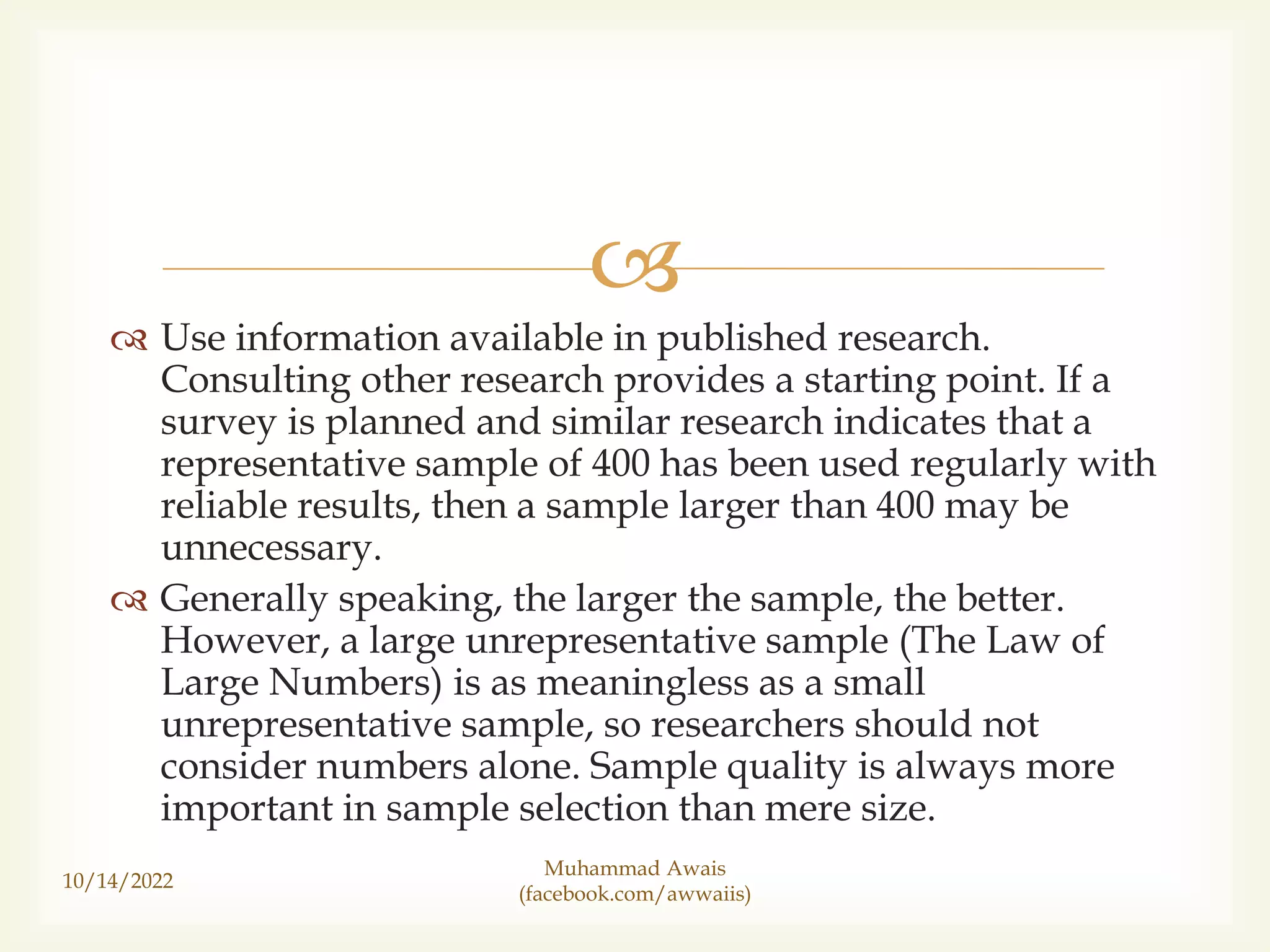 Determining Sample Size, Sampling Error and Sample Weightage - Mass Media Research.pptx