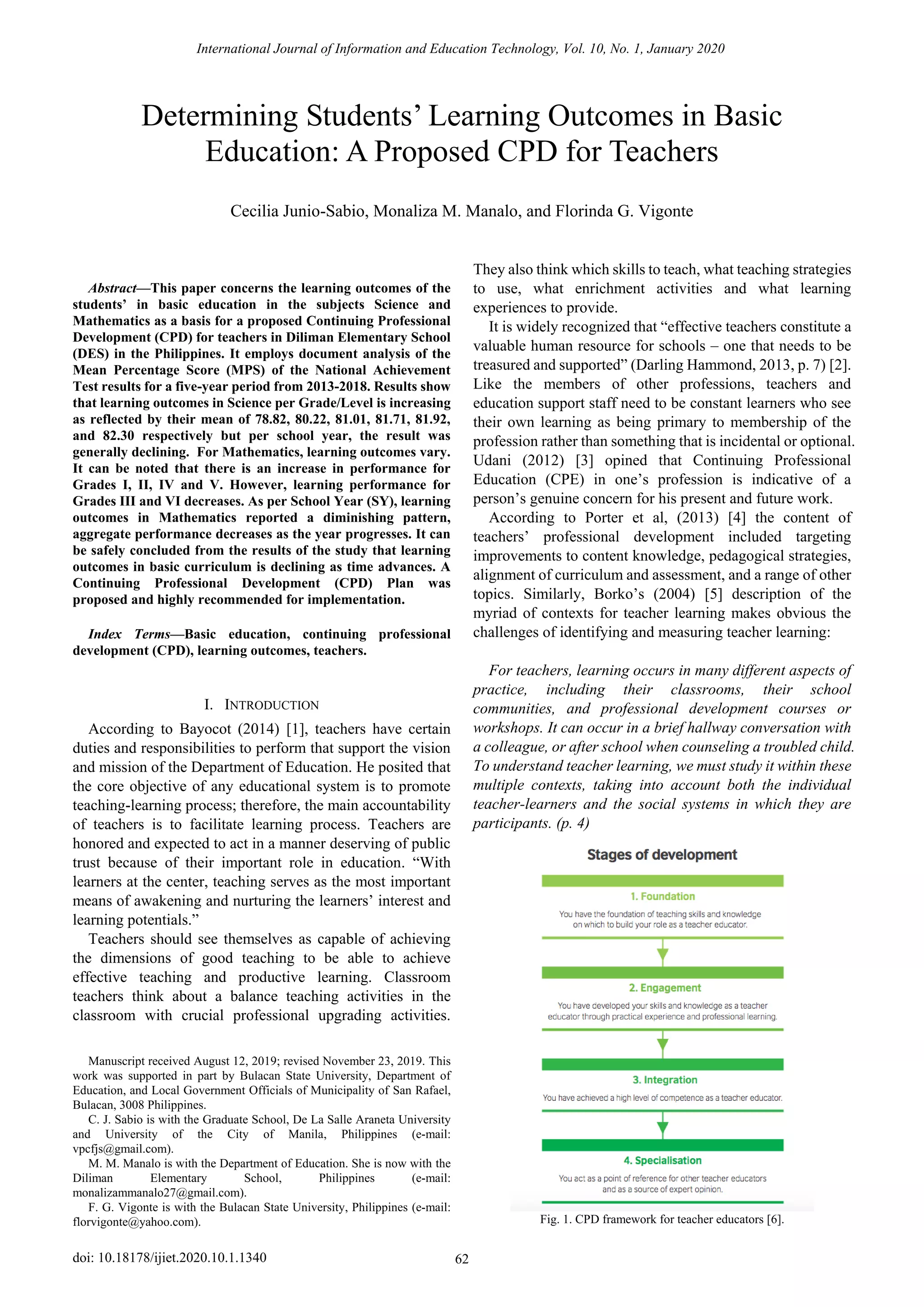 Determining student learning outcomes | PDF