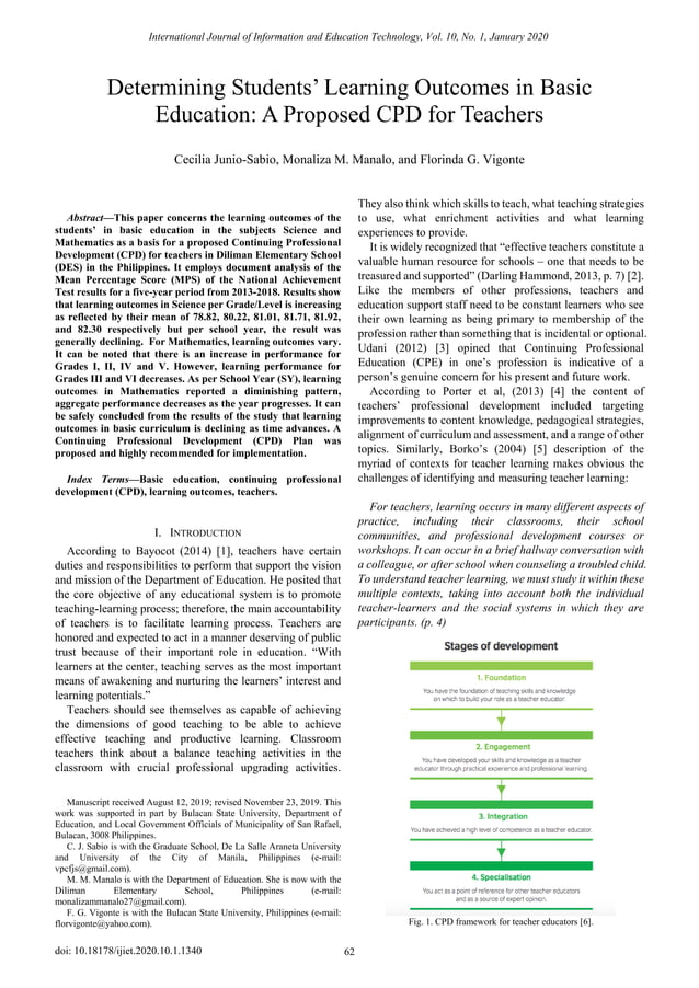 Determining student learning outcomes | PDF