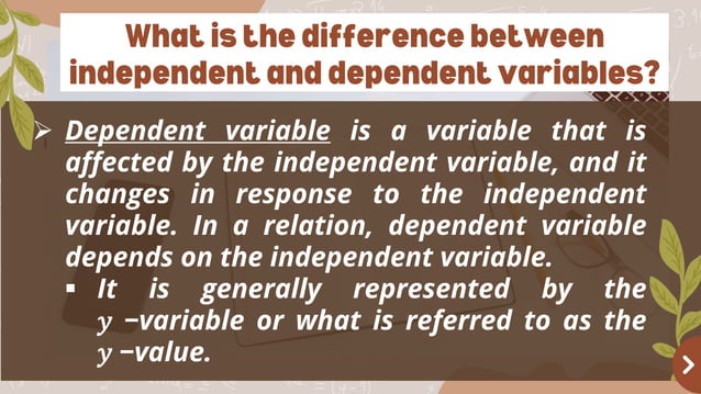Determining The Dependent And Independent Variables Autosaved Pptx