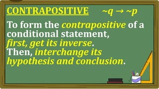 Determining the Inverse, Converse, and Contrapositive of an If-then ...