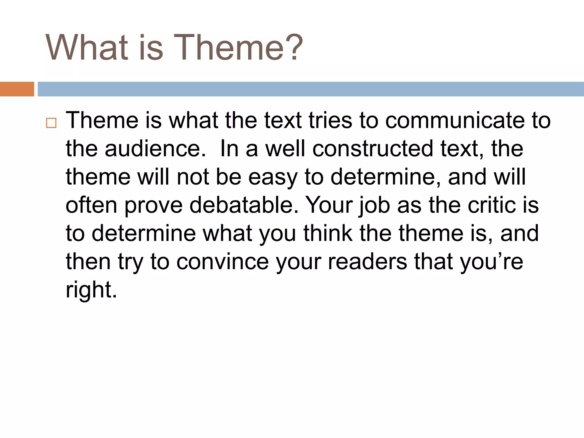 Determining Theme | PPT