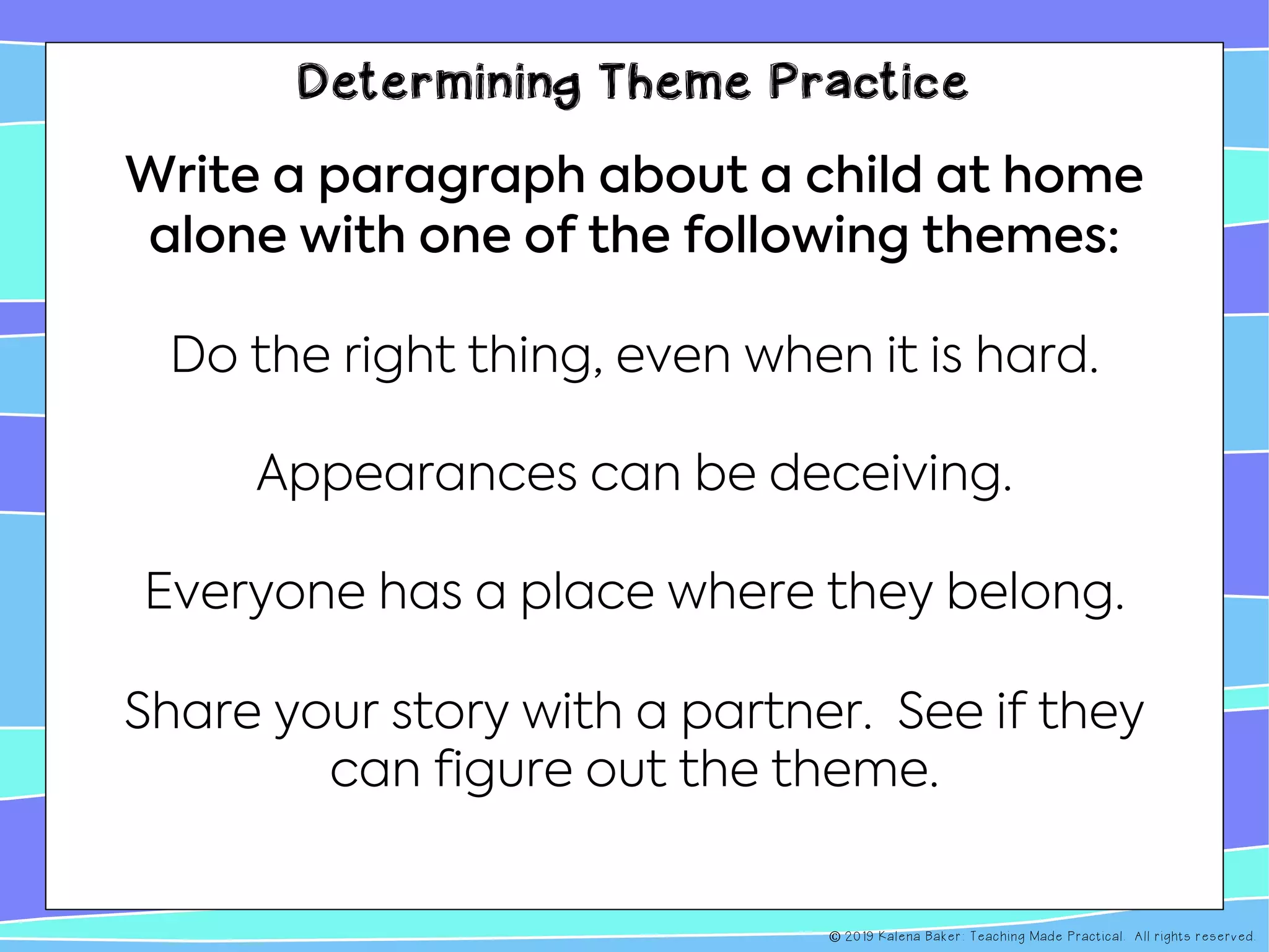 Identifying the Theme of a Story Slideshow | PDF