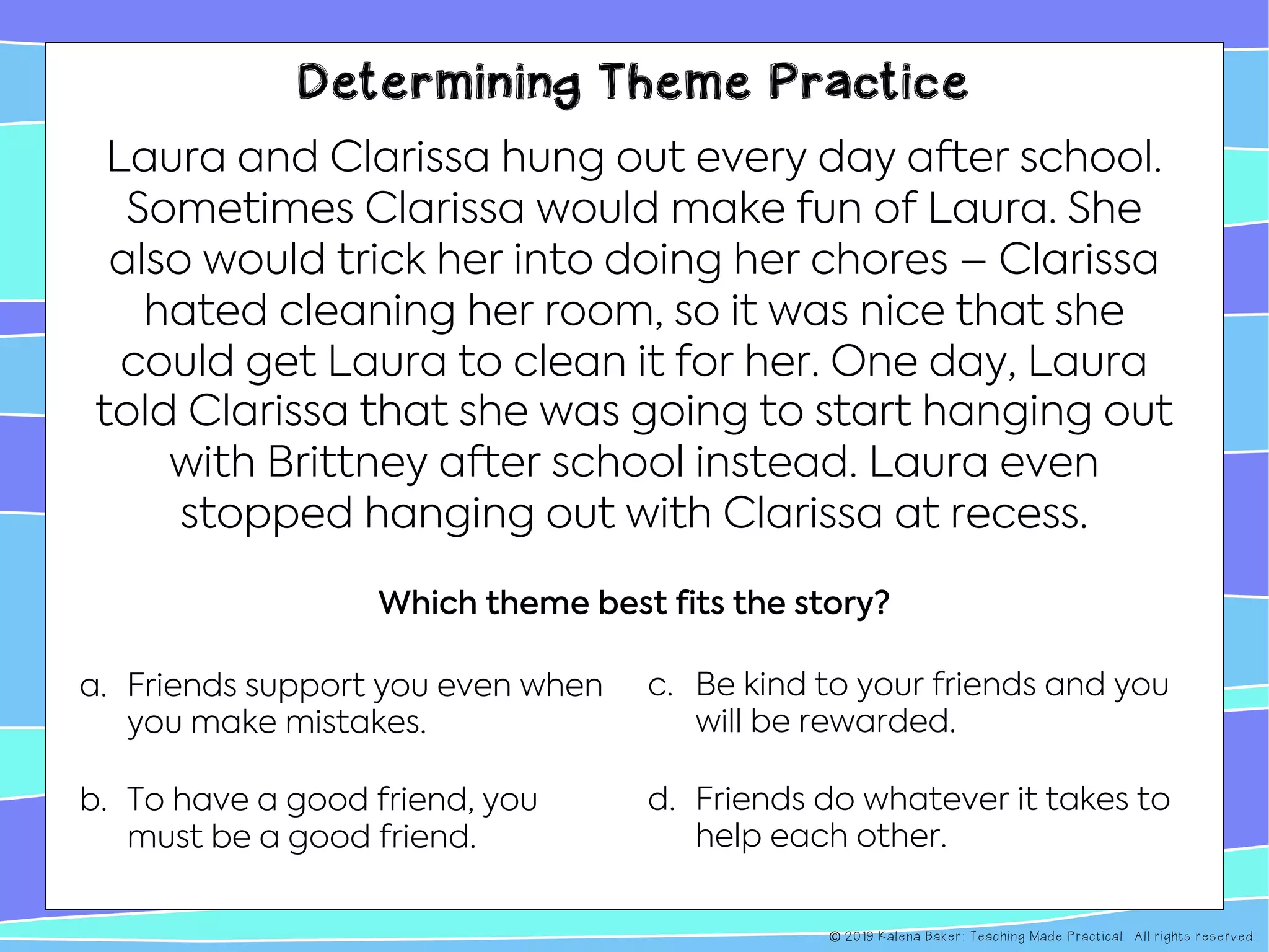 Identifying the Theme of a Story Slideshow | PPT