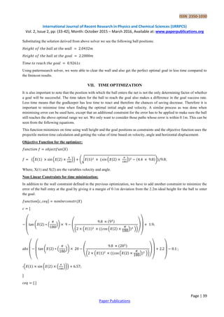 Determining the Optimized Initial Angle and Velocity for Free Kicks in Soccer | PDF