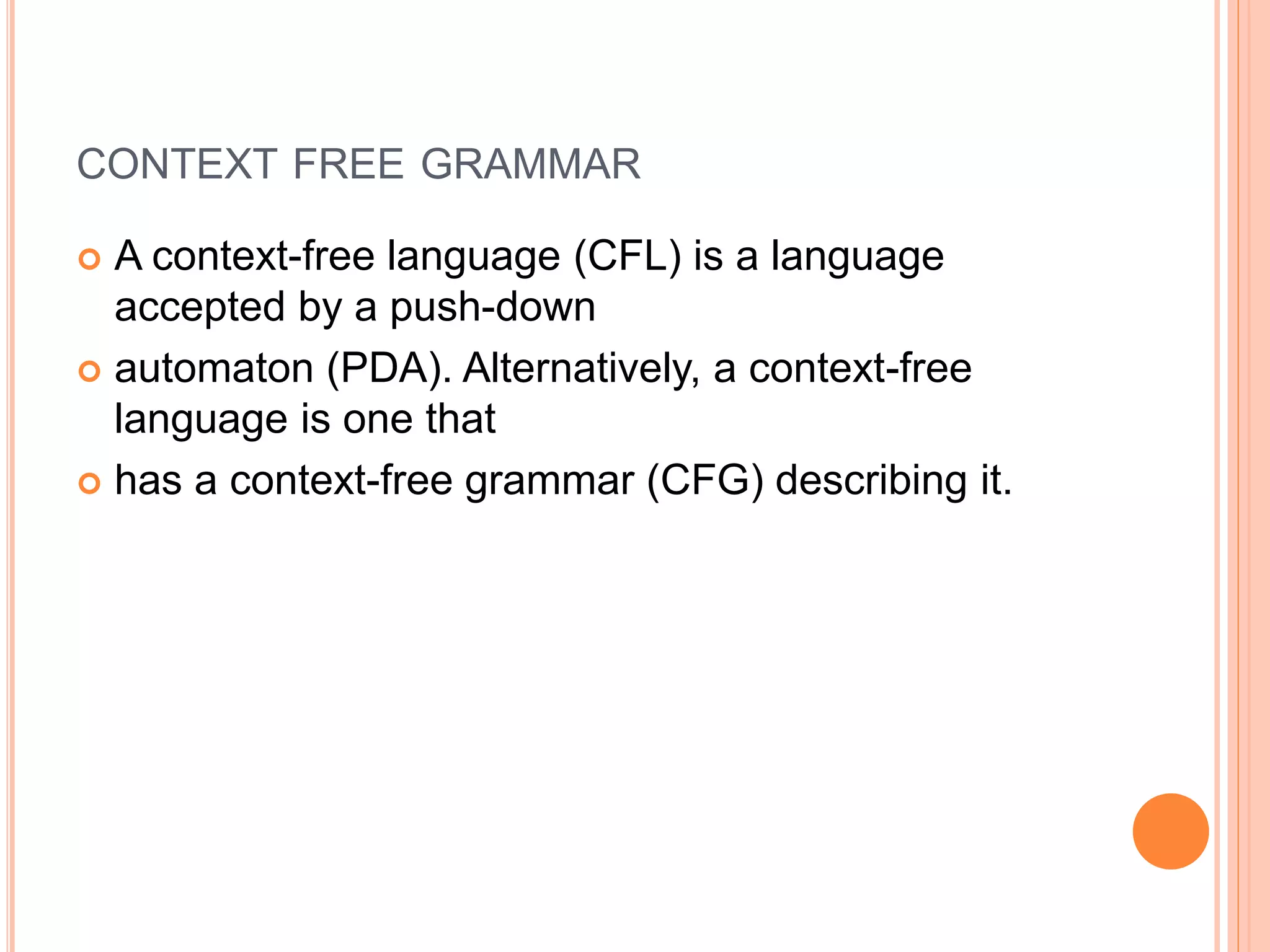 Deterministic context free grammars &non-deterministic | PPTX