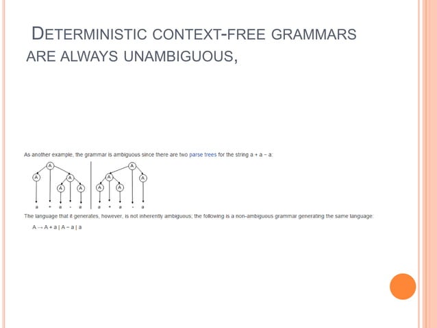 Deterministic context free grammars &non-deterministic | PPTX | Programming Languages | Computing