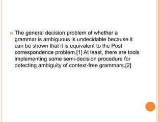 Deterministic context free grammars &non-deterministic | PPTX