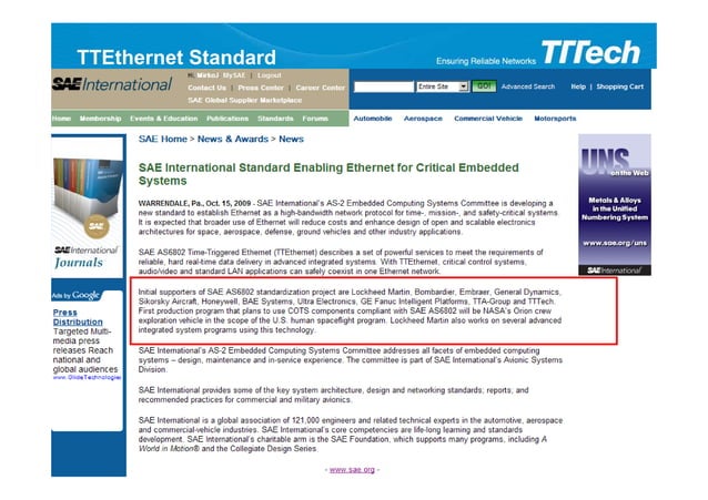 Deterministic Ethernet Ttethernet Ppt