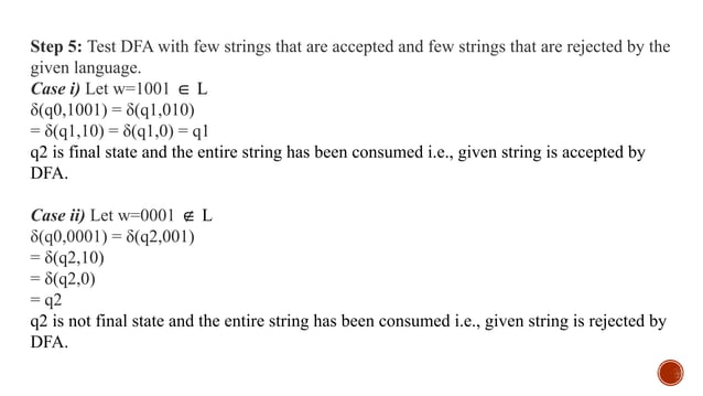 Deterministic Finite Automata Dfa Pptx