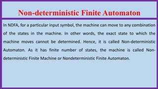 Finite Automata: Deterministic And Non-deterministic Finite Automaton (DFA) | PPTX