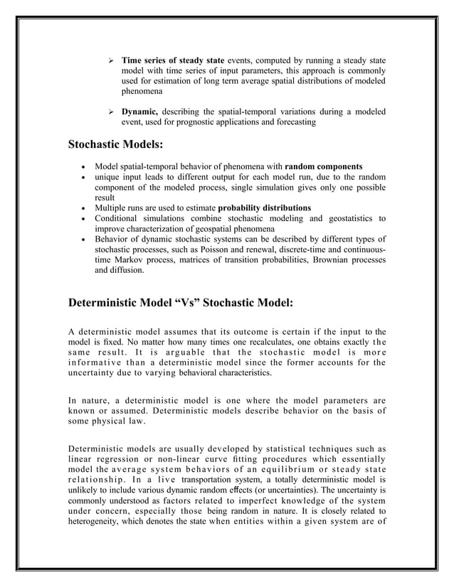 Deterministic vs stochastic | DOC | Physics | Science