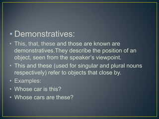 Determiners | PPTX | Programming Languages | Computing