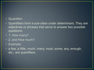 Determiners | PPTX | Programming Languages | Computing