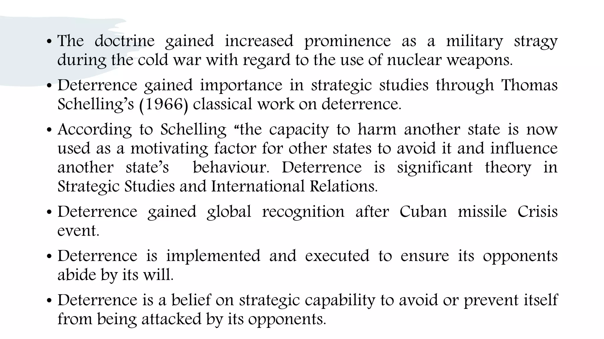 Deterrence Theory in International Relations | PPTX