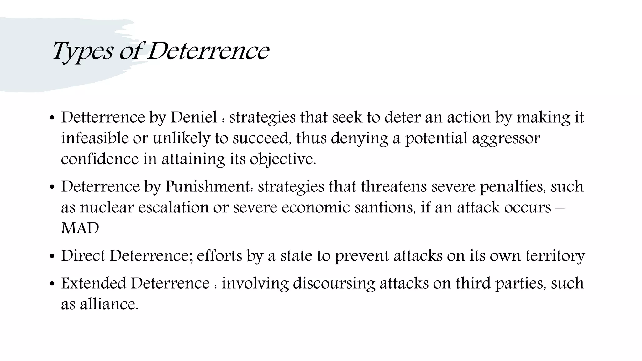 Deterrence Theory in International Relations | PPTX