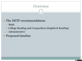 DETF recommendations Metro State | PPTX