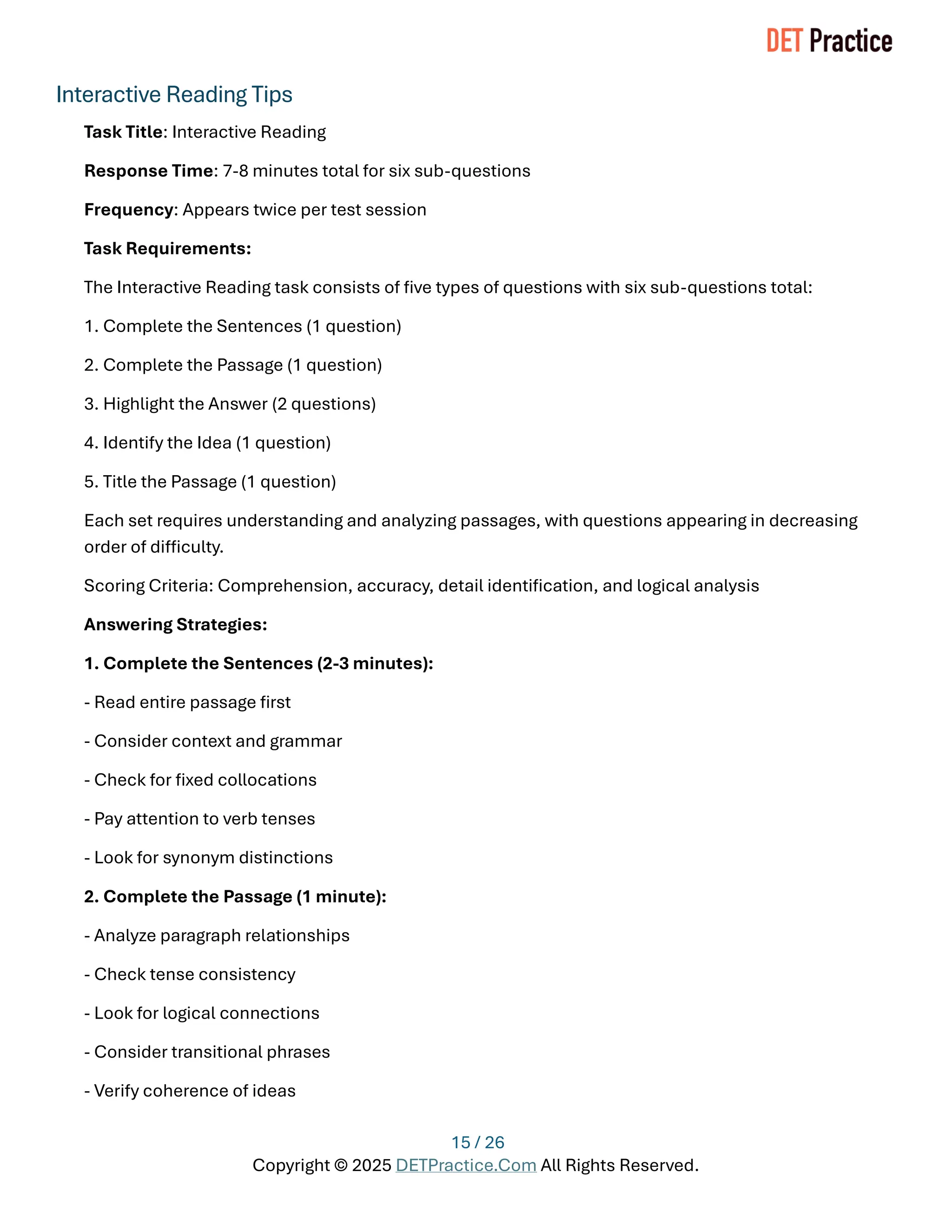 Duolingo English Test 2025 Guide: DET Success Simplified | PDF