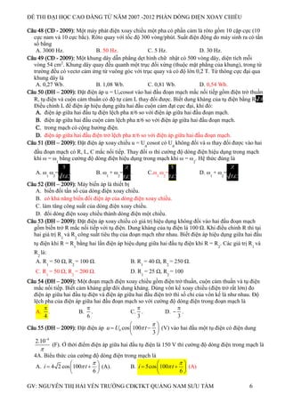 Đề thi đại học 07-12 phần điện xoay chiều | PDF